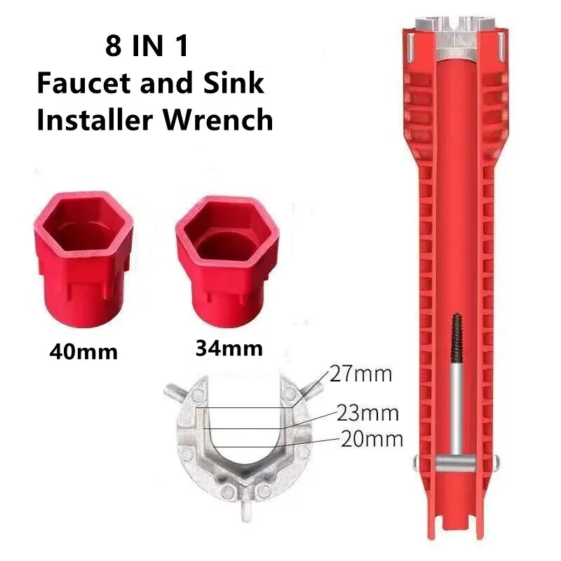 8 In 1 Faucet And Sink Installer Wrench Multifunctional Flume Spanner ...