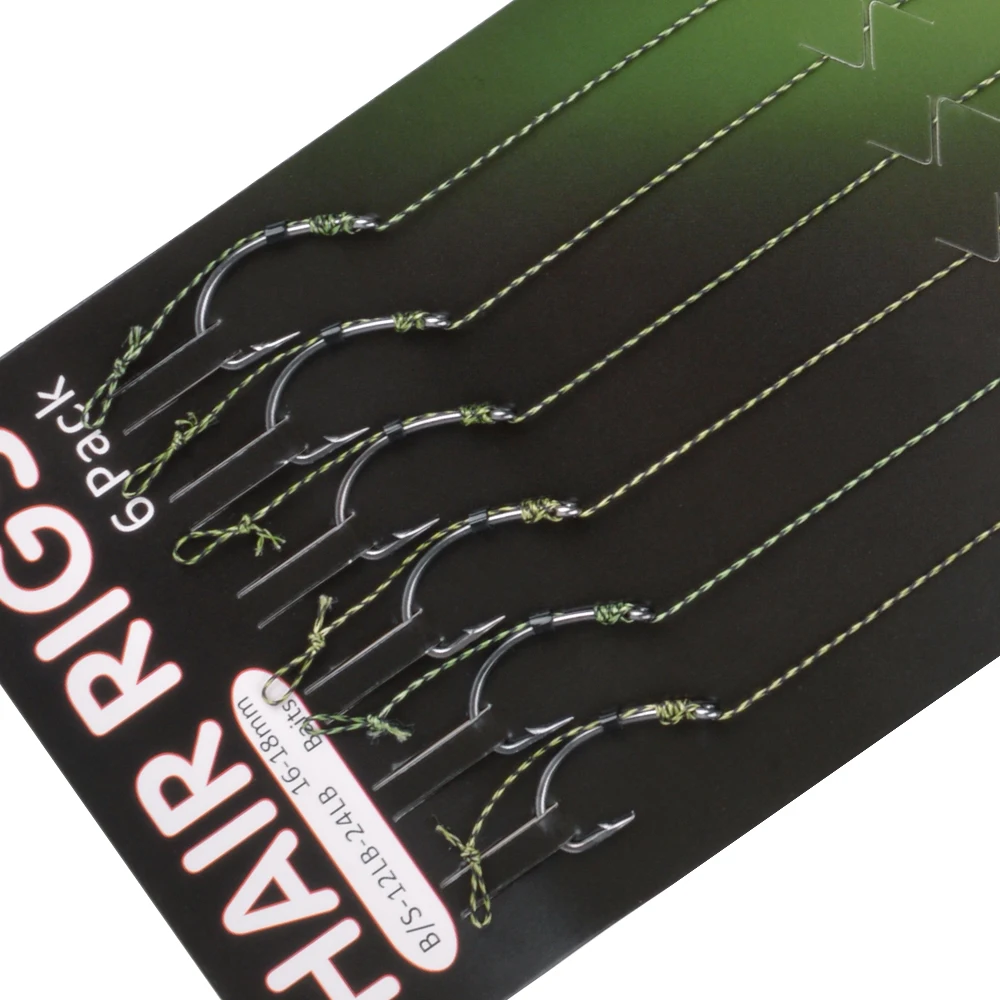 6Pcs-Carp-Fishing-Accessories-Hair-Rig-Fishing-Hook-Set-Braided-Line ...