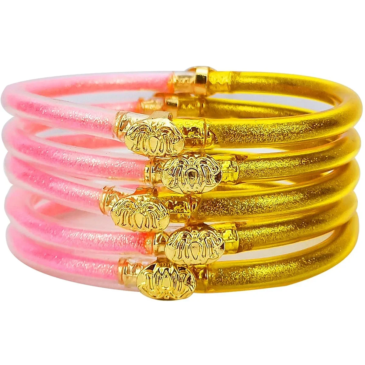 5pcs-set-Fashion-Glitter-Filled-Jelly-Bangles-Bracelet-Sparkling ...