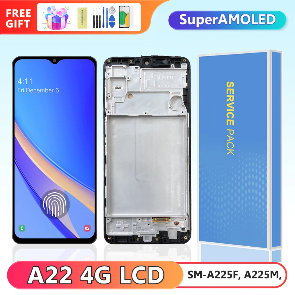 Super AMOLED Display for Samsung Galaxy A22 4G A225 Lcd Display Touch ...