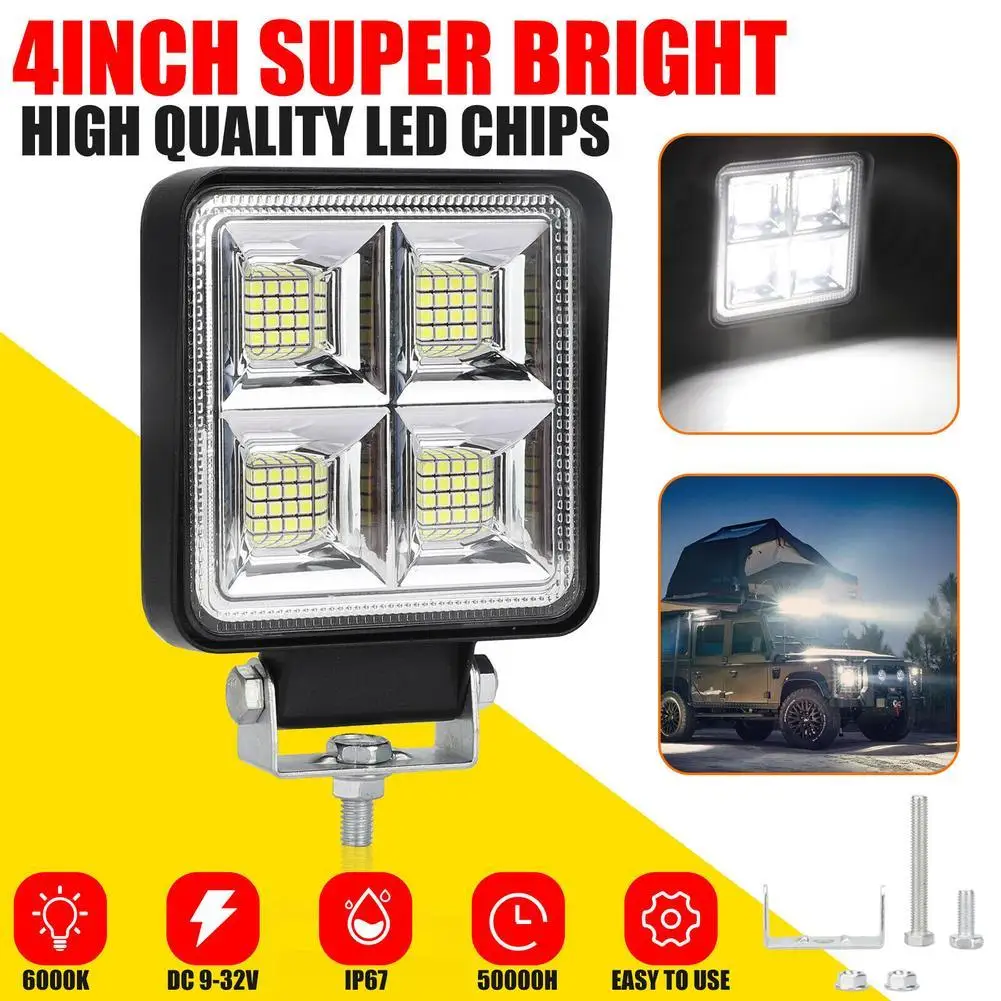 4-Inch-Led-Car-Work-Light-Aluminum-Square-48led-144w-Truck-Headlight ...