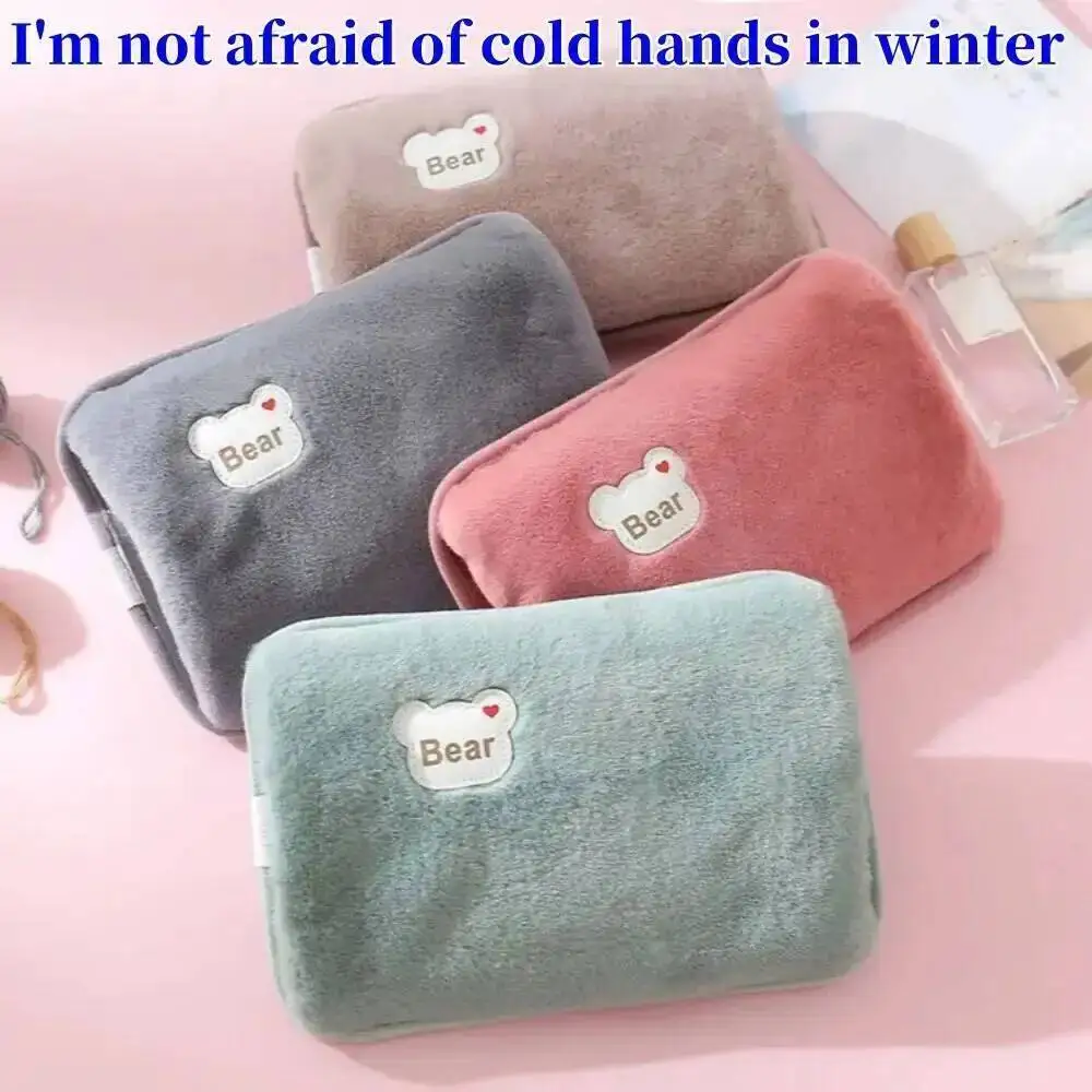 Winter Electric Hot Water Bag Reusable Plush Hand Warmer Bag Portable ...