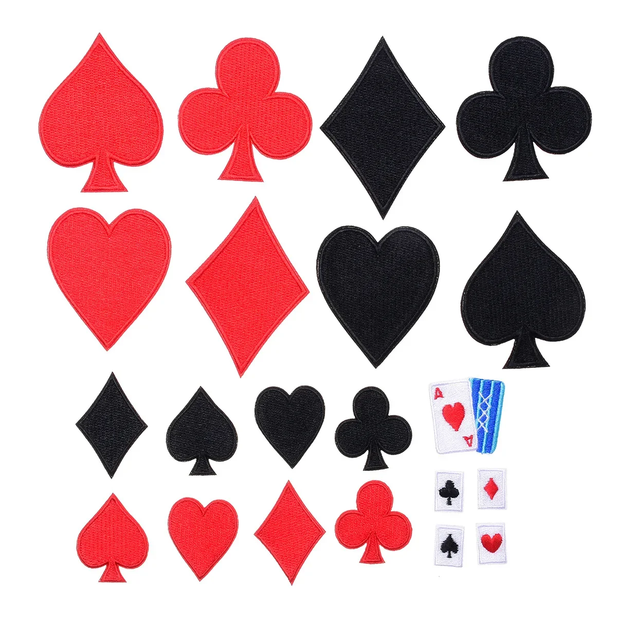 Iron-on-Poker-Badges-Embroidered-Playing-Cards-Patches-Spade-Heart-Club ...