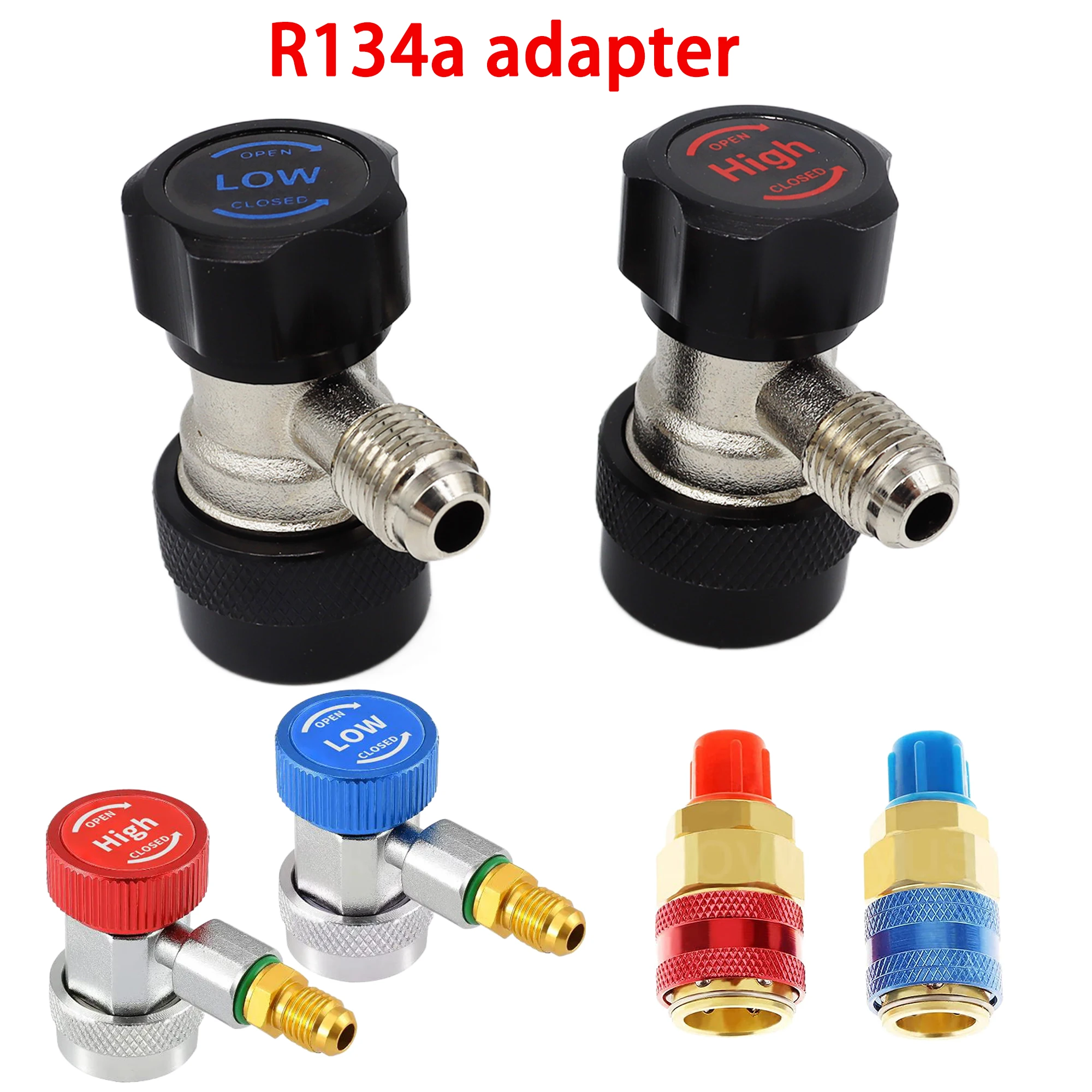 1-pair-R134A-Freon-H-L-Auto-Car-Quick-Coupler-Connector-Adapters-For ...