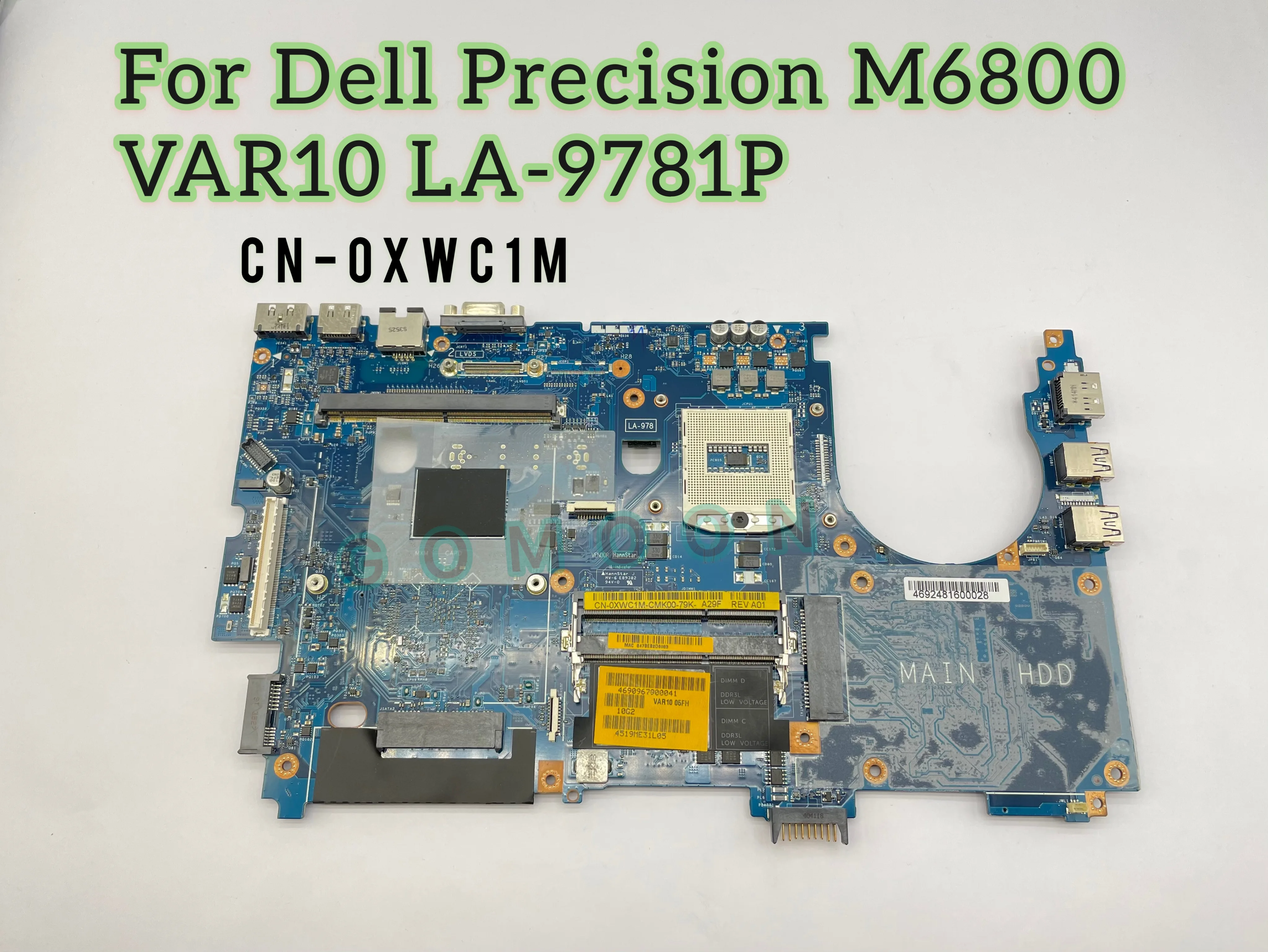 For DELL Precision M6800 Core HM87 Mainboard CN-0XWC1M 0XWC1M VAR10 LA ...