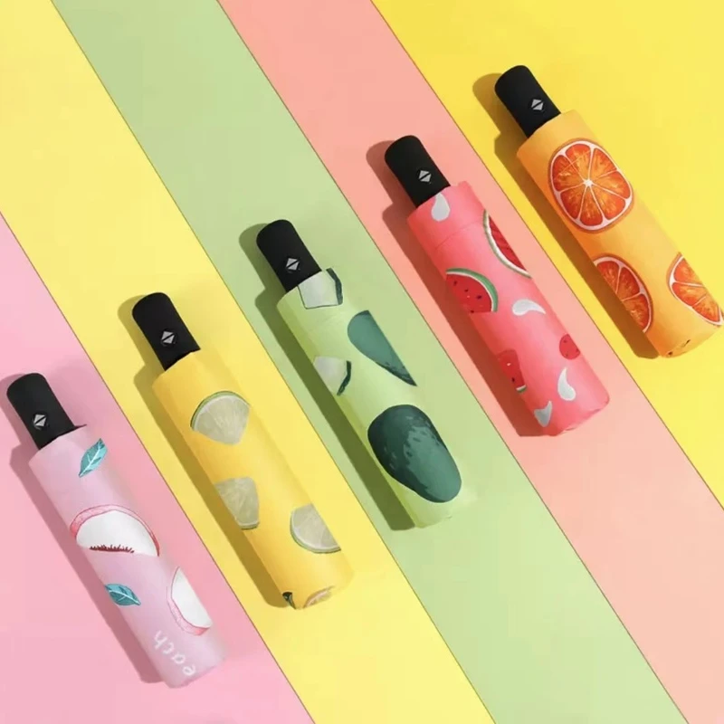Cute-Fruit-Umbrella-Automatic-Folding-Automatic-Vinyl-Sunny-Umbrella ...