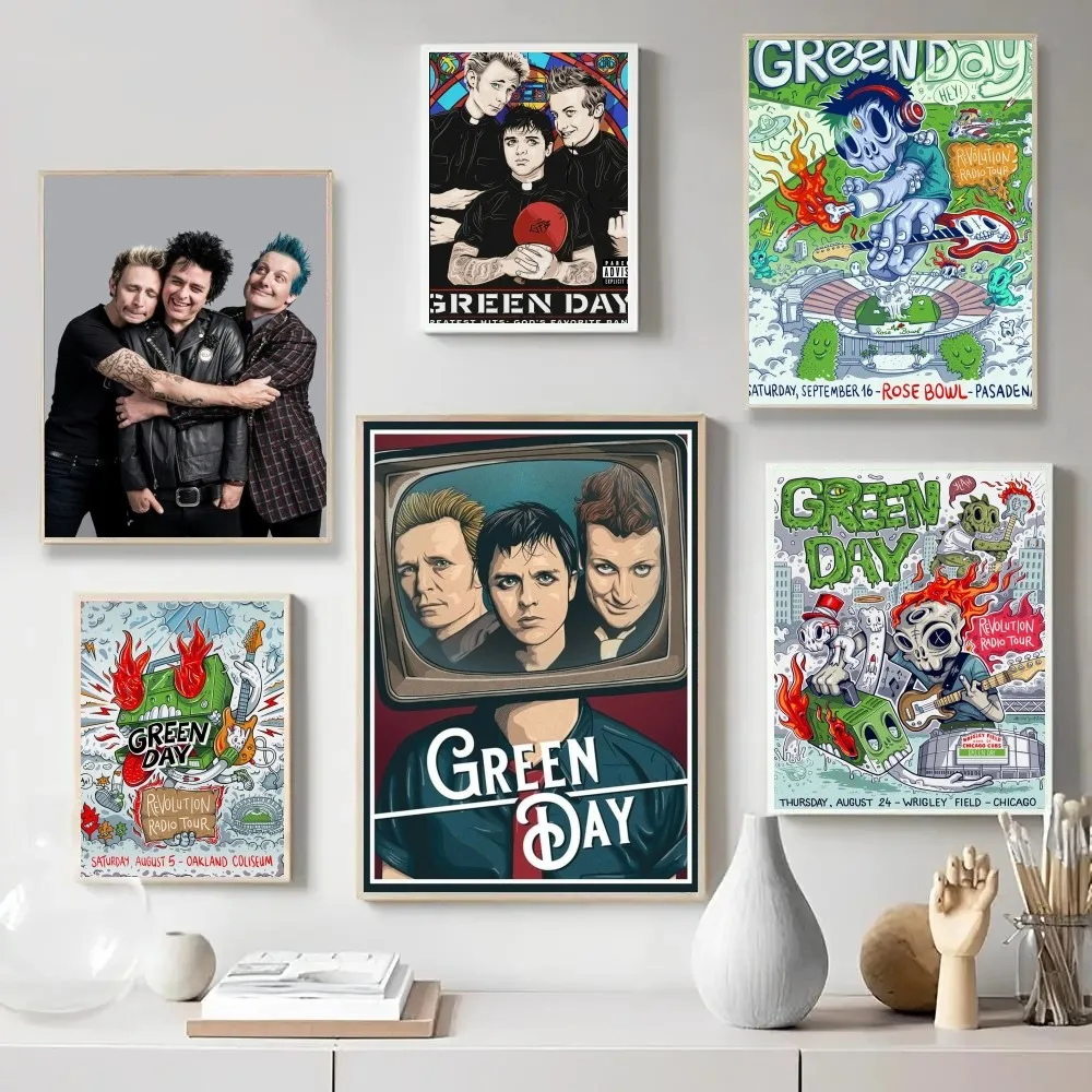 Green-Day-Music-Rock-Band-Poster-Wall-Pictures-For-Living-Room-Fall ...