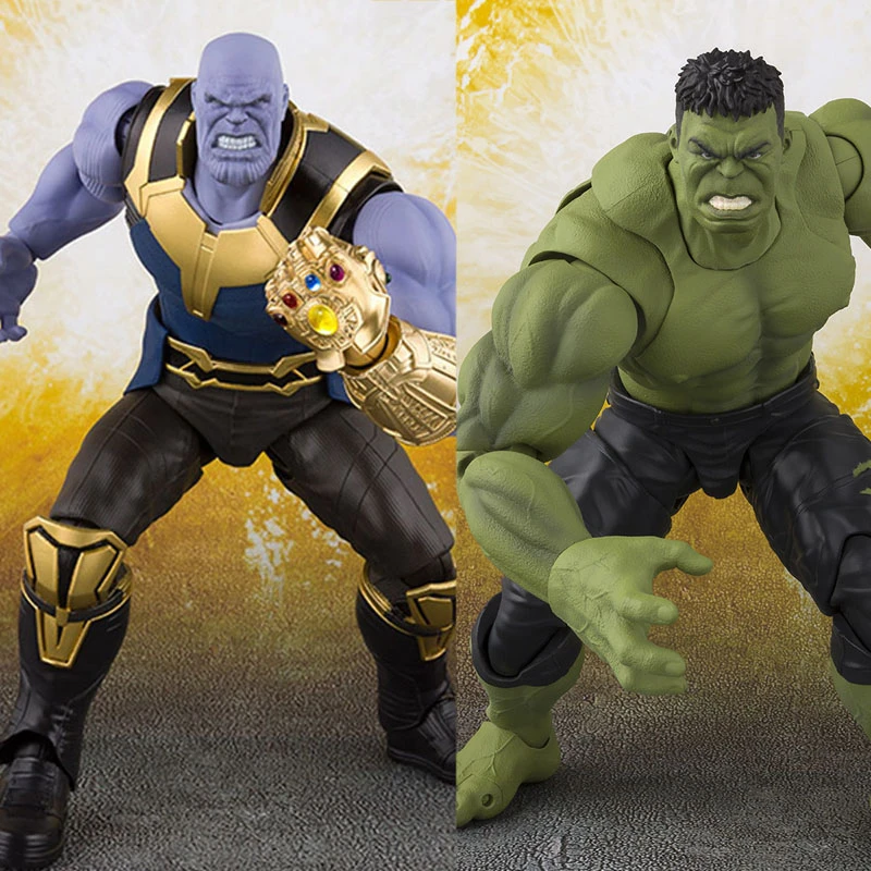 Marvel Shfiguarts Hulk Thanos Action Figure Avengers Infinity War ...