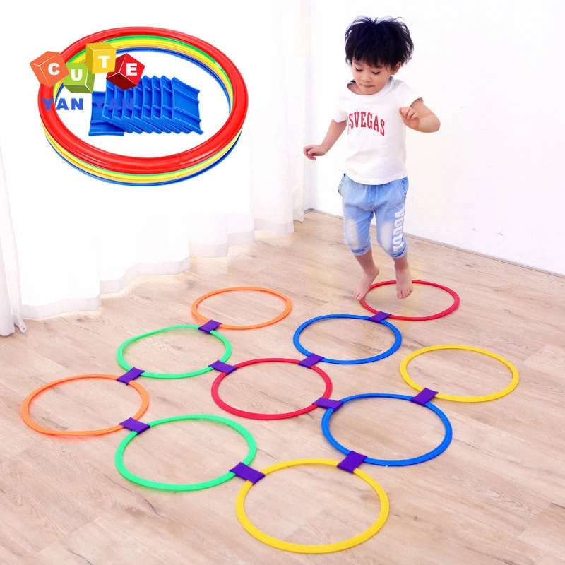 Outdoor Kids Funny Physical Training Sport Toys Lattice Jump Ring Set ...
