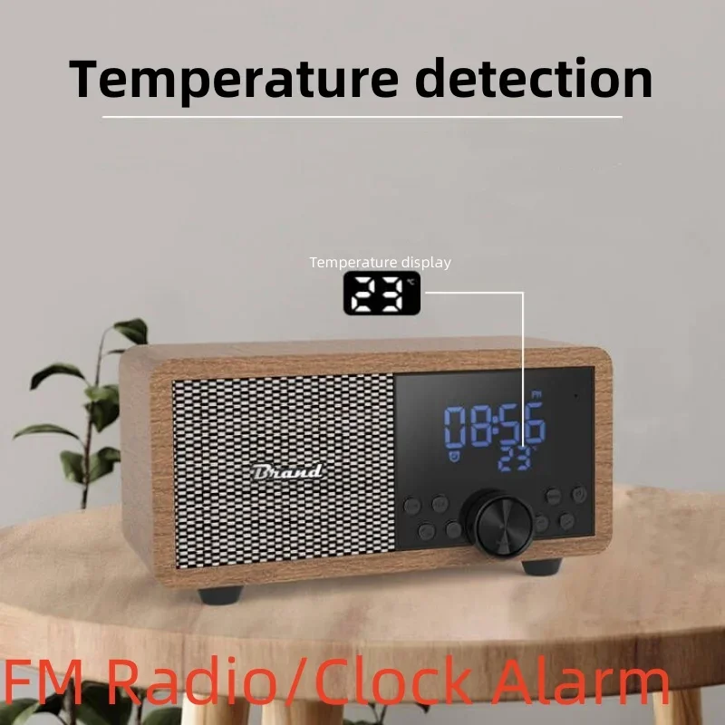Electronic-Clocks-Desktop-Clock-Wooden-Alarm-Clock-Bluetooth-Speaker ...