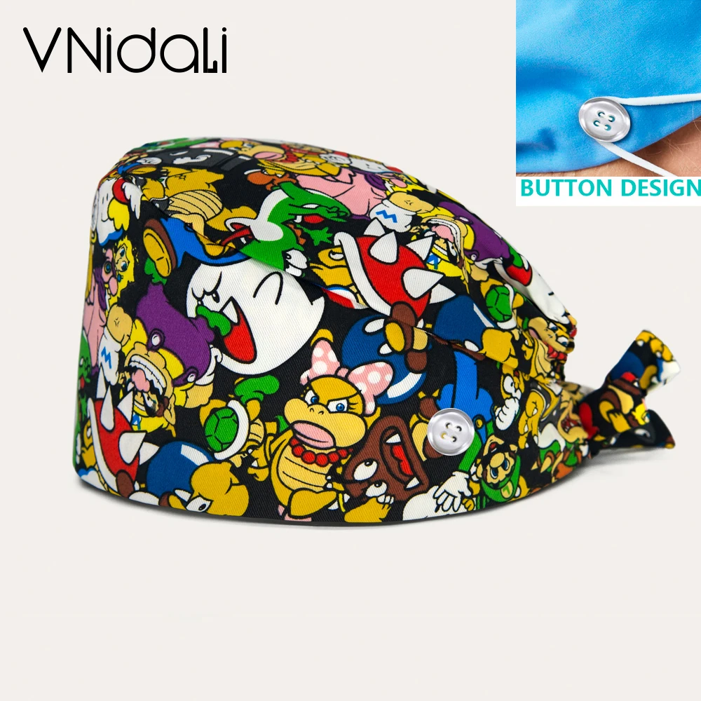 Gorros quirúrgicos con estampado de dibujos animados, gorro quirúrgico ...