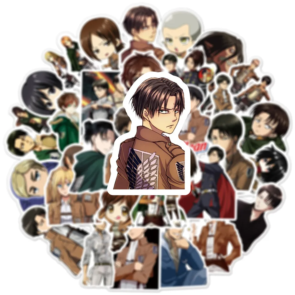 aot 50PCS Anime Attack on Titan Stickers Eren Jaeger Levi Ackerman ...