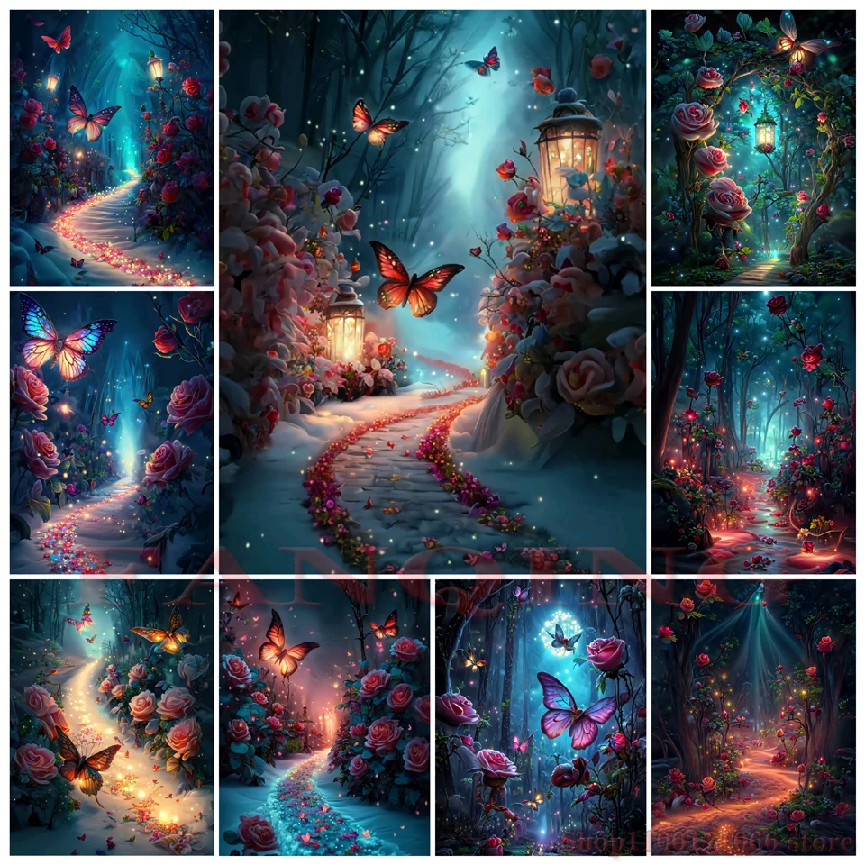 Rose Path Landscape Diamond Painting New 2023 DIY Mosaic Diamond ...