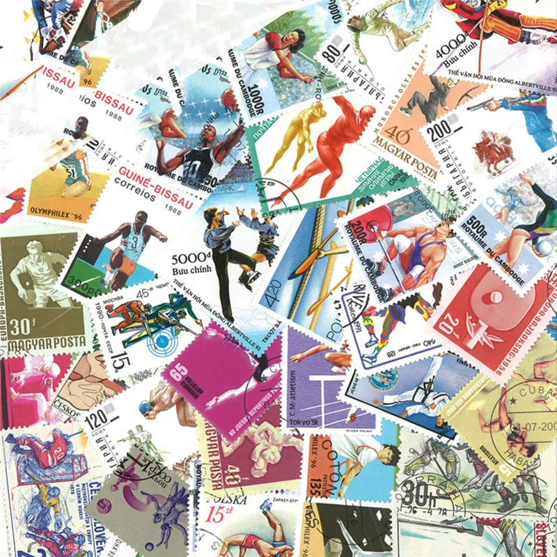 Lot-50-100pcs-athletic-sports-Games-Topic-Original-Stamps-with-Postage ...