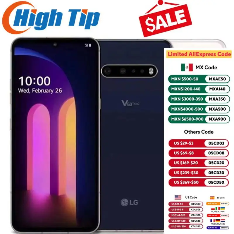 Original-Unlocked-LG-V60-5G-ThinQ-Moilble-Phone-V600TM-V600N-V600AM-6-8 ...