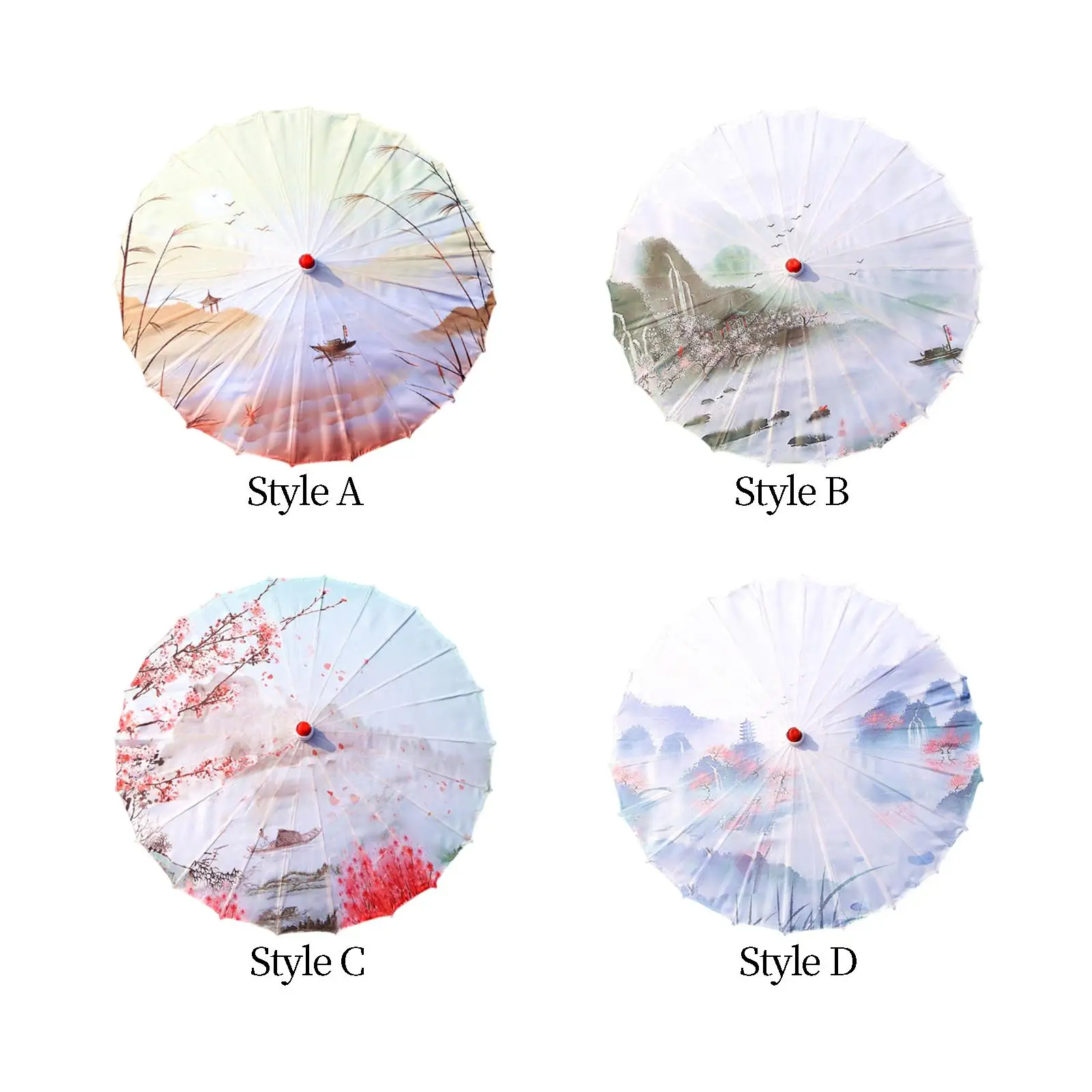 Silk-Cloth-Women-Umbrella-33-inch-Oriental-Style-Oil-Paper-Parasol-for ...