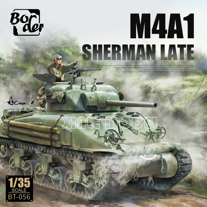 BORDER Plastic Assembled Tank Model Kit BT-056 Sherman M4A1 Late 1/35 ...