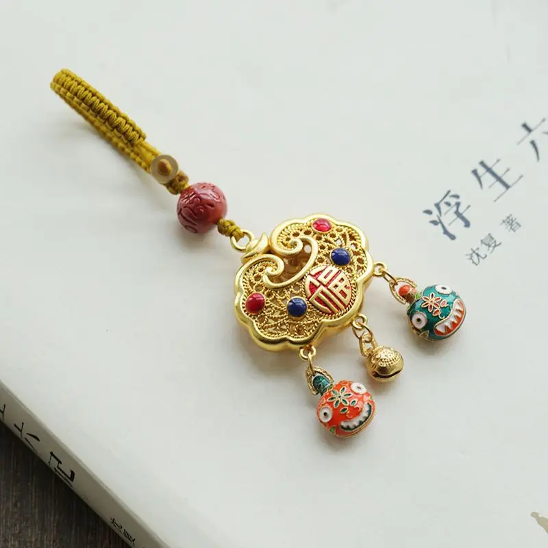 Chinese-Style-Personality-Creative-Sand-Gold-Ruyi-Lock-Keychain-Men-s ...