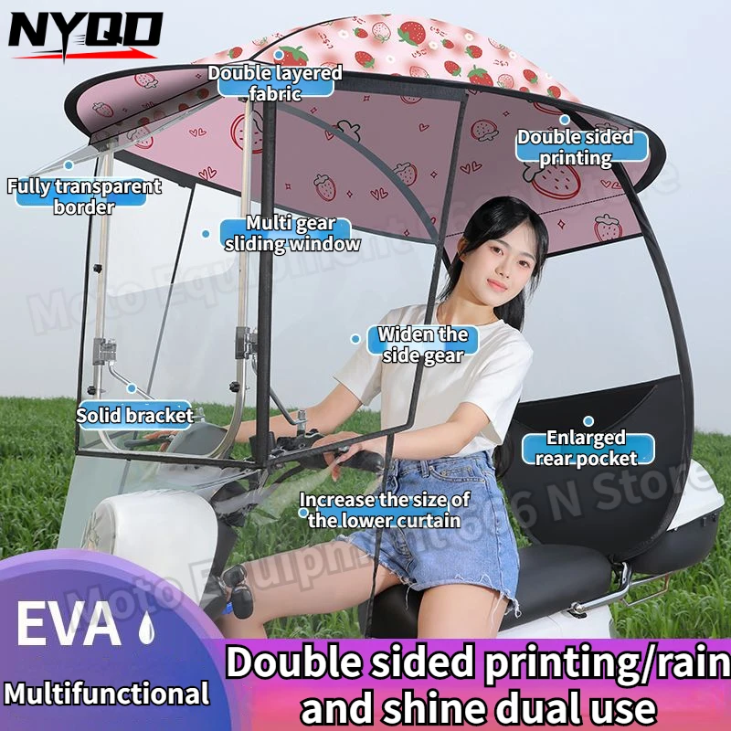 Electric-Vehicle-Rain-Canopy-Motorcycle-Windshield-Cover-Tricycle ...