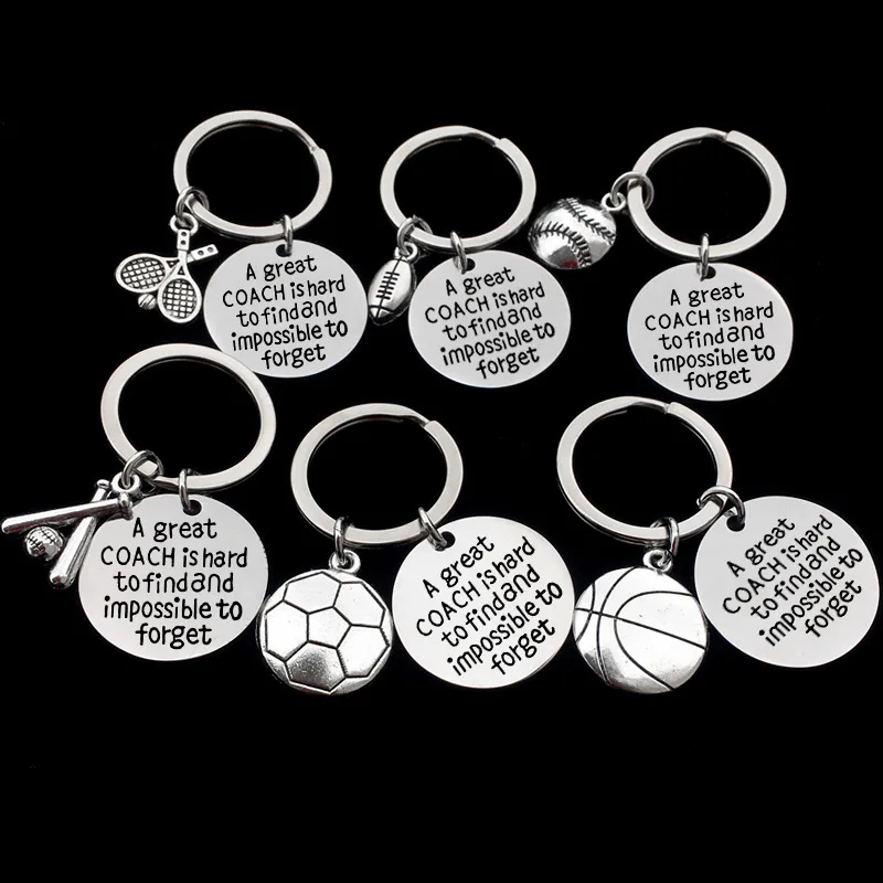 Great Coach Tennis Soccer Volleyball Rugby baseball Keychain Keyring ...