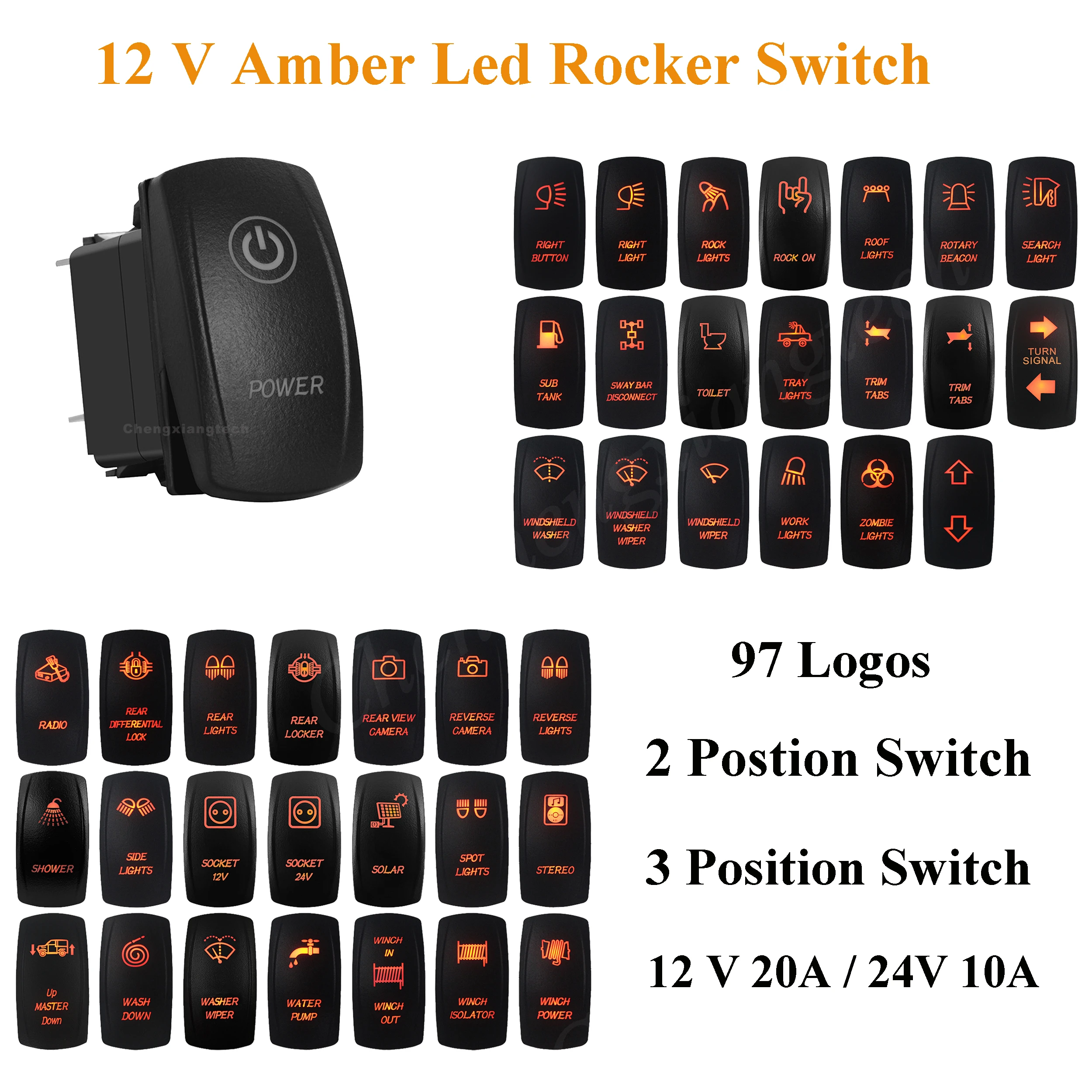 12v 20a Orange Led Light Car / Rv/boat/caravan/4x4 Style Waterproof ...