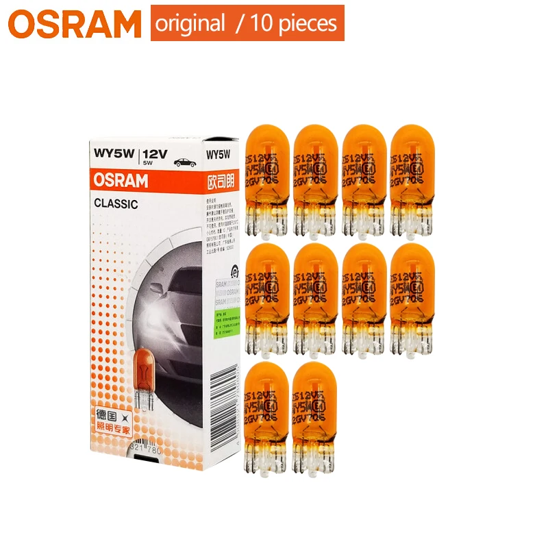 10pcs OSRAM T10 2827 Amber 12V 5W W5W Yellow Line 2300K Interior Light ...