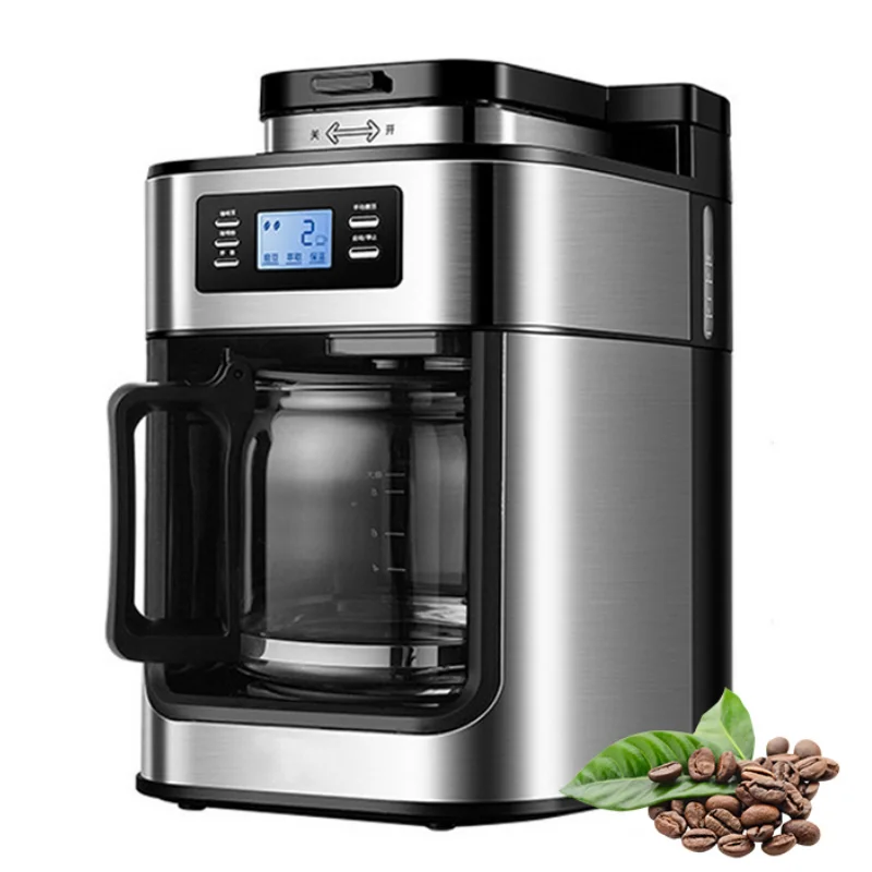 220V-1000W-Coffee-Maker-Machine-Home-Automatic-LED-display-Bean-Grinder ...