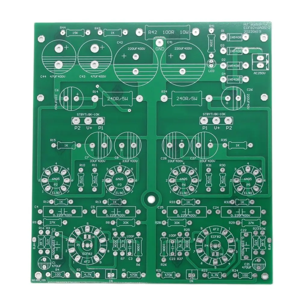 6aq5 ecf82真空管プッシュサウンドアンプパネル,PCB,2x10W,ステレオオーディオアンプ,ST-6AQ5PP
