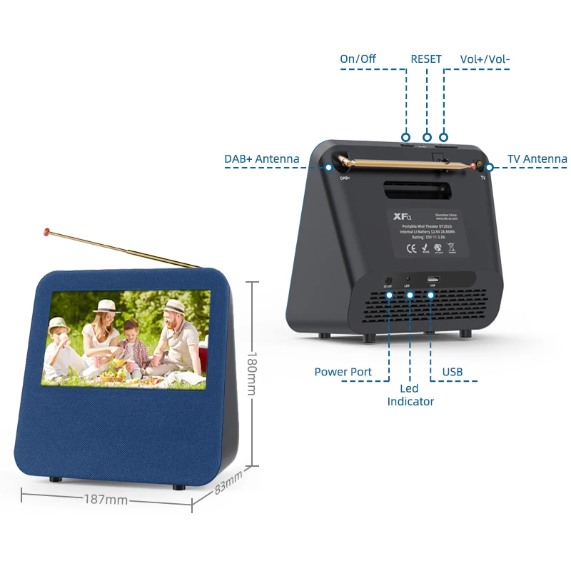 Battery-Operated-Digital-TV-DVB-T2-Signal-Min-DAB-FM-Radio-Portable ...