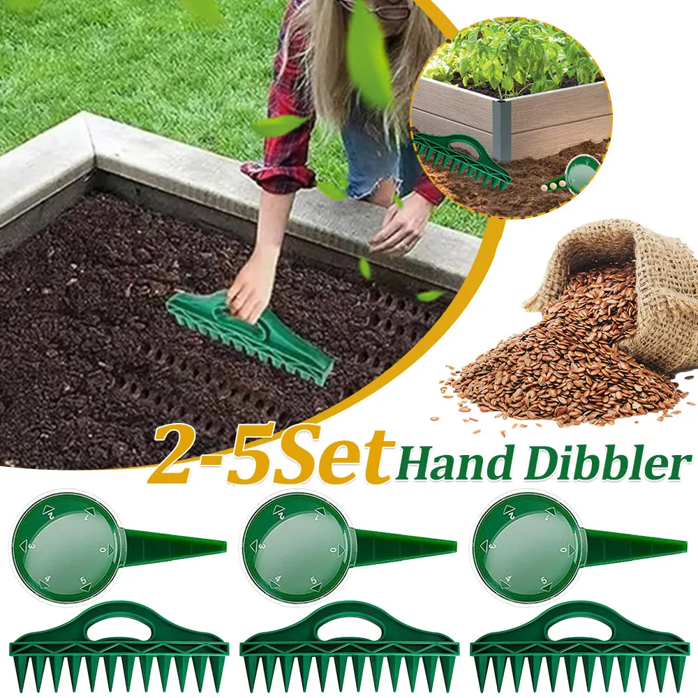 2-5Set Hand Dibbler 12-Hole Fast Seeding Seed-in Soil Digger and Soil ...