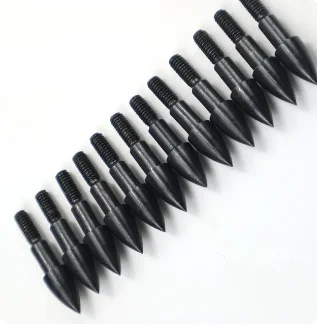 12/20Pcs 50/ 60/ 75 grain Archery Black Steel Arrow Heads Target Point ...