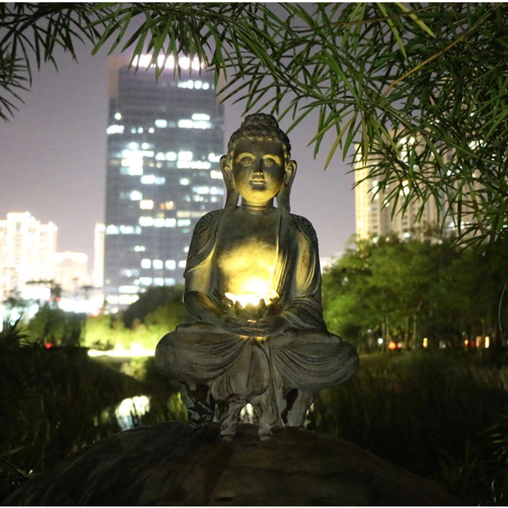 Escultura-de-estatua-de-Buda-meditante-luz-Solar-para-jard-n-al-aire ...