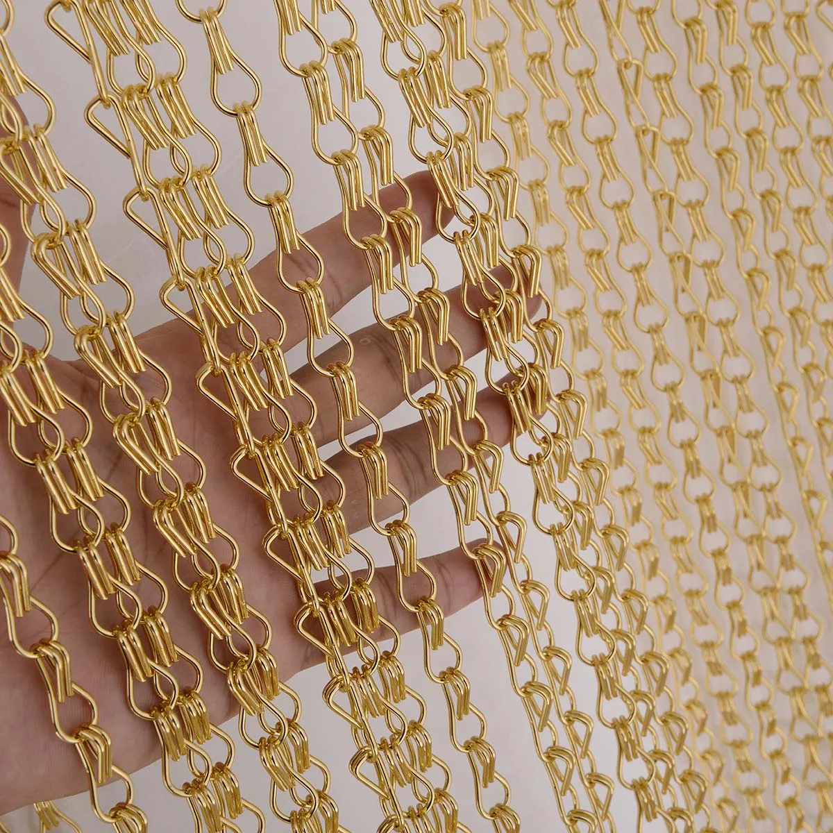 Gold Color Aluminium Chain Curtain, Metal Door and Windows Screen, Fly ...