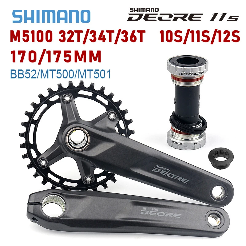 Shimano deore fc m5100 mtb pedaleira 10s 11s mountain bike sprocket 175 170mm 32t pedaleiras da ...