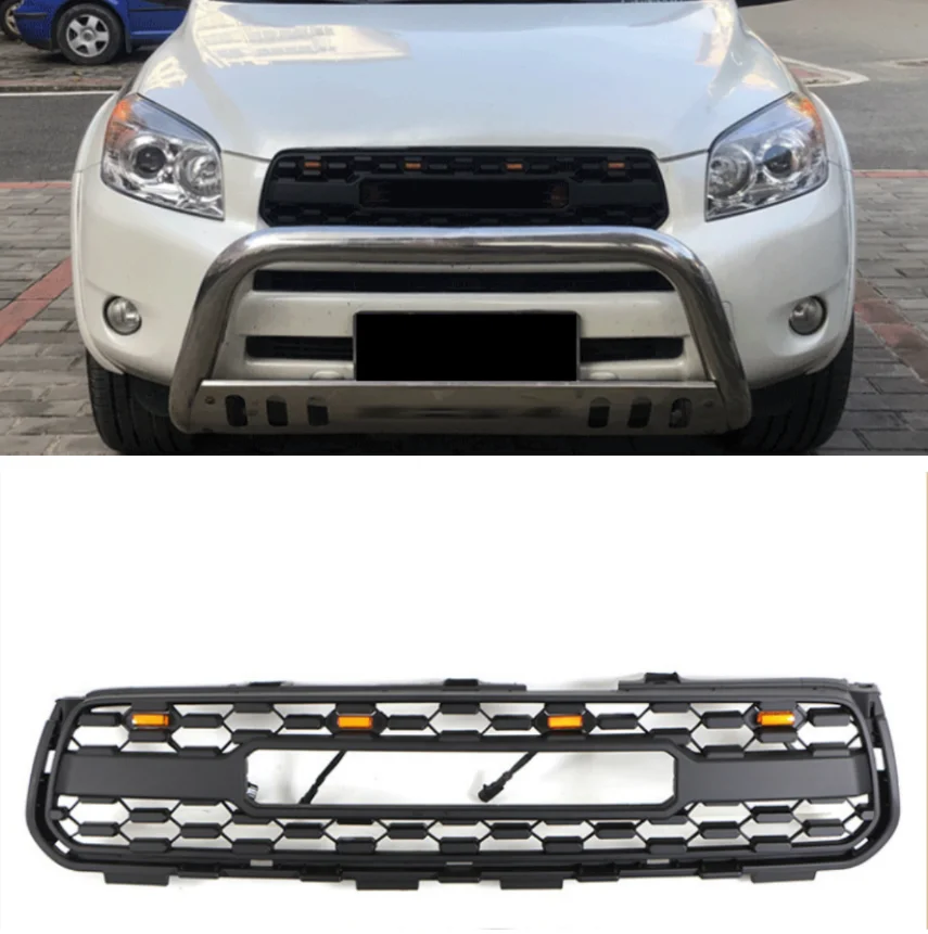 Fit-for-TOYOTA-RAV4-2006-2007-2008-grille-with-LED-lights-front-bumper ...