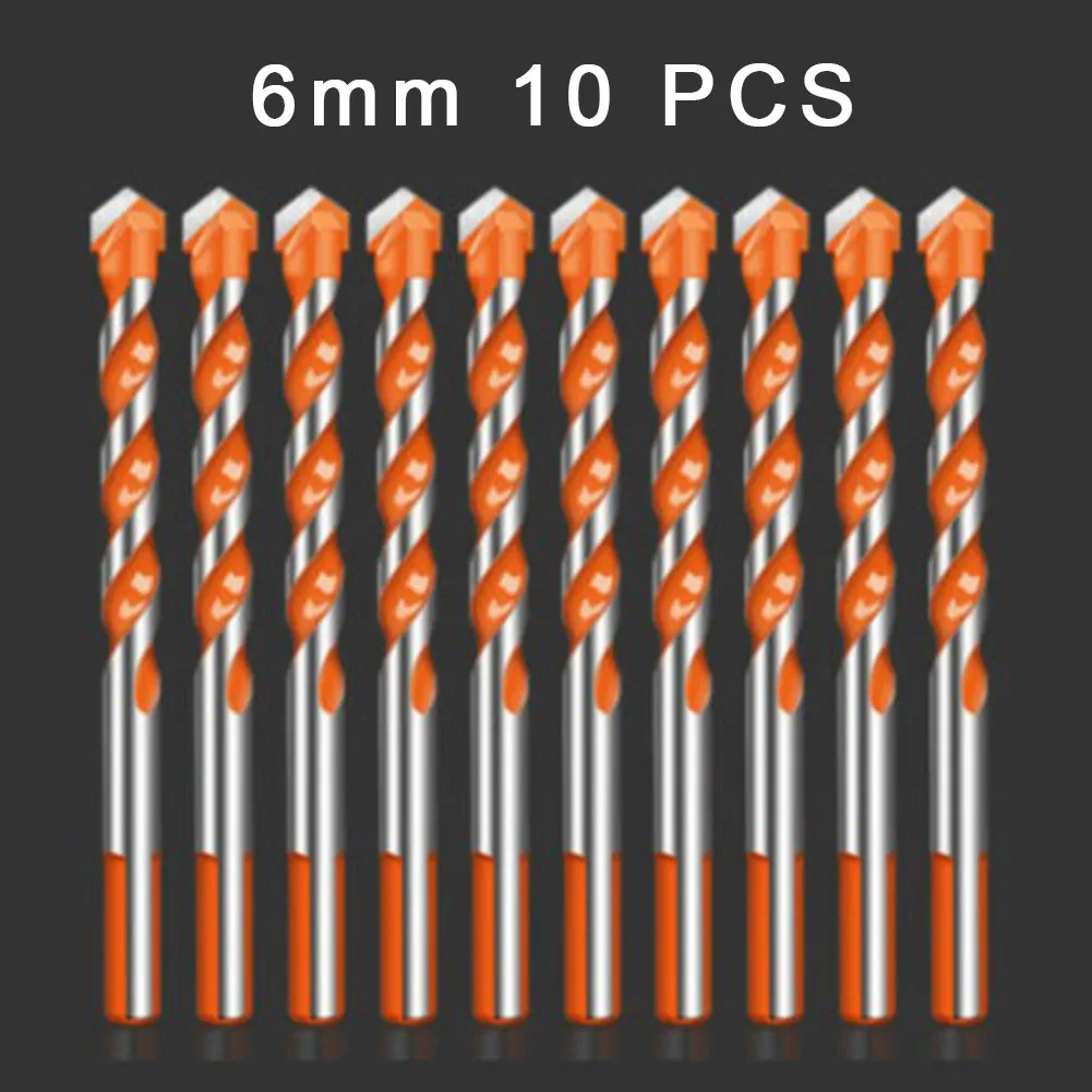 10pcs 6mm Threaded Triangle Drill Bits Cemented Carbide Ceramic Tile ...
