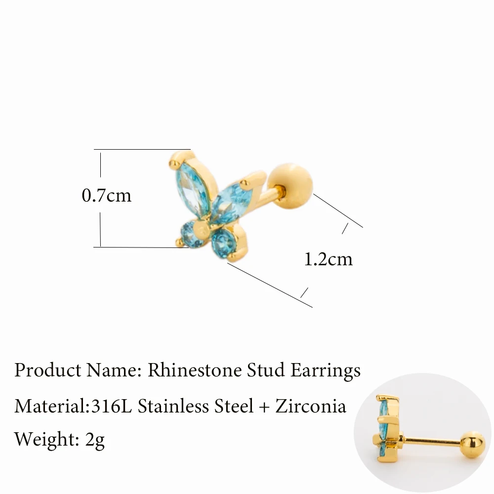 Rhinestone-Earring-Sets-For-Women-Gold-Color-Stainless-Steel-Stud-Set ...