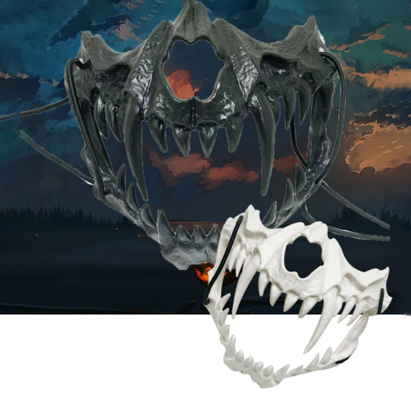 Halloween-Skull-Party-Mask-Anime-Dragon-God-Skeleton-Half-Face-Masks ...