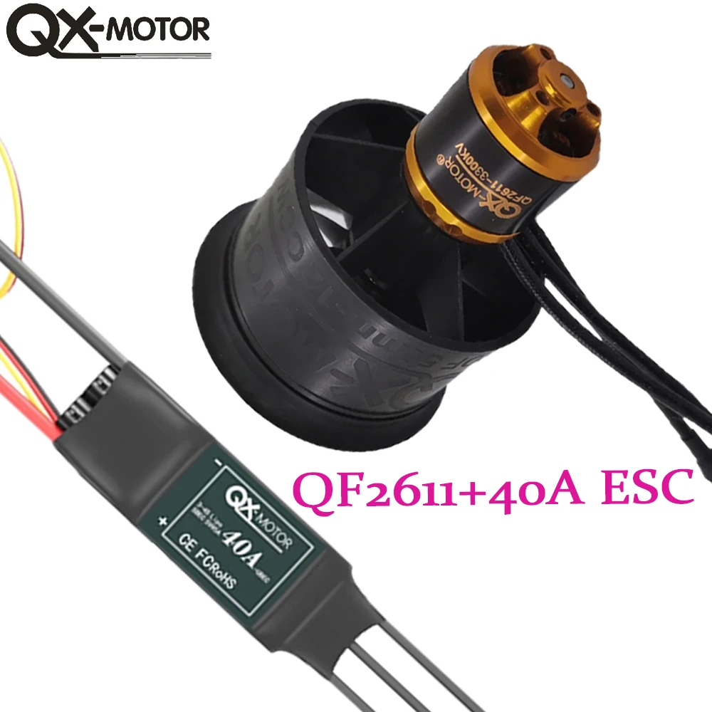 QF2611-3300KV-4000KV-4600KV-QX-Motor-50mm-EDF-12-Blade-Fan3S-4S ...