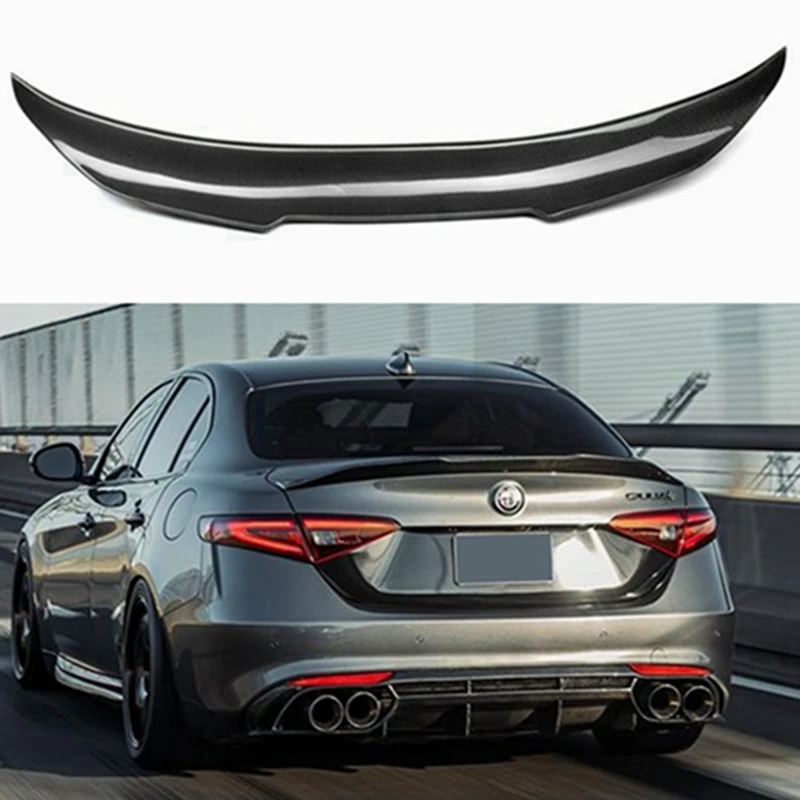 For Alfa Romeo Giulia Spoiler Carbon Fiber Rear Trunk Spoiler Gloss ...