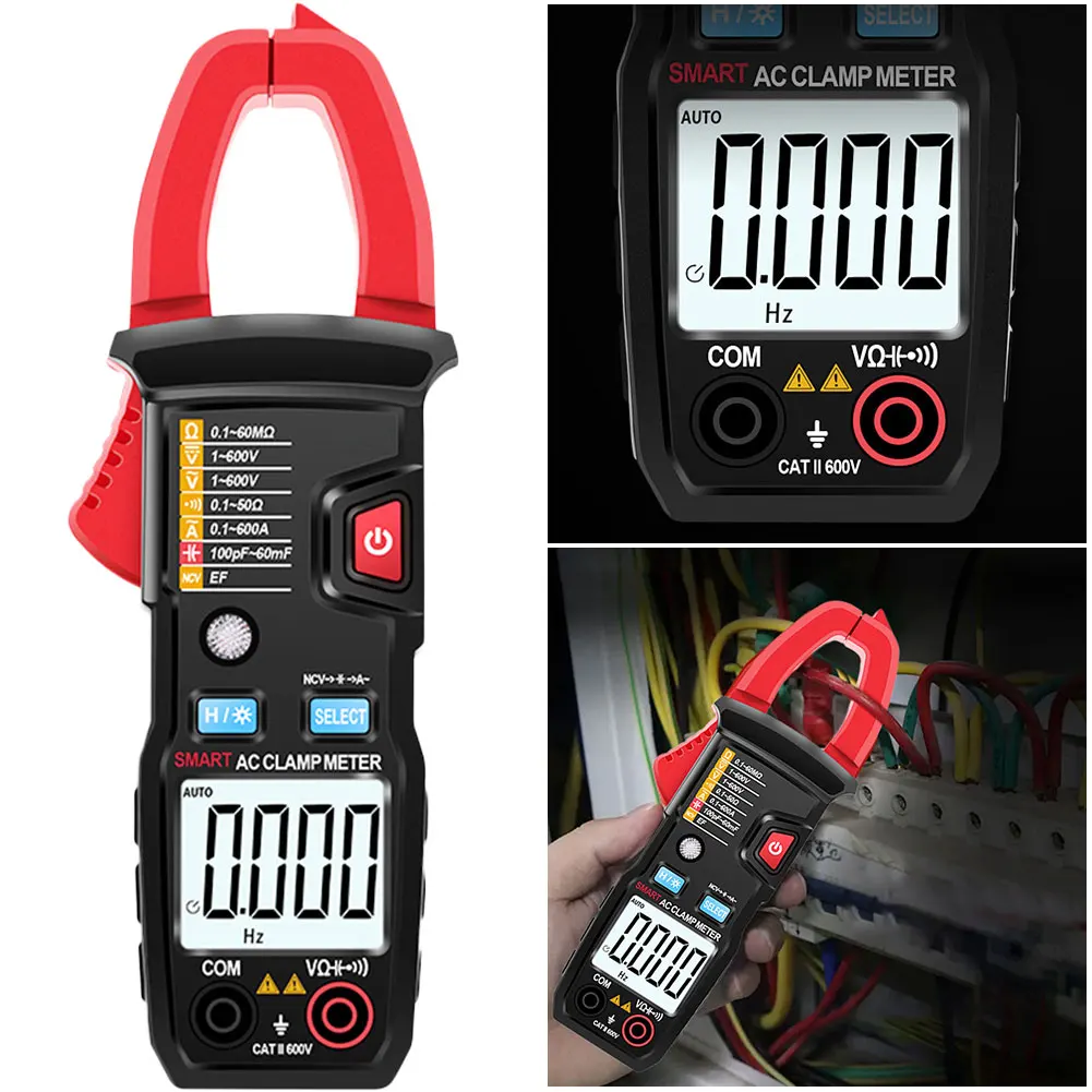 Digital-Multimeter-Capacitance-Ohm-Diode-Tester-1999-Counts-Clamp-Meter ...