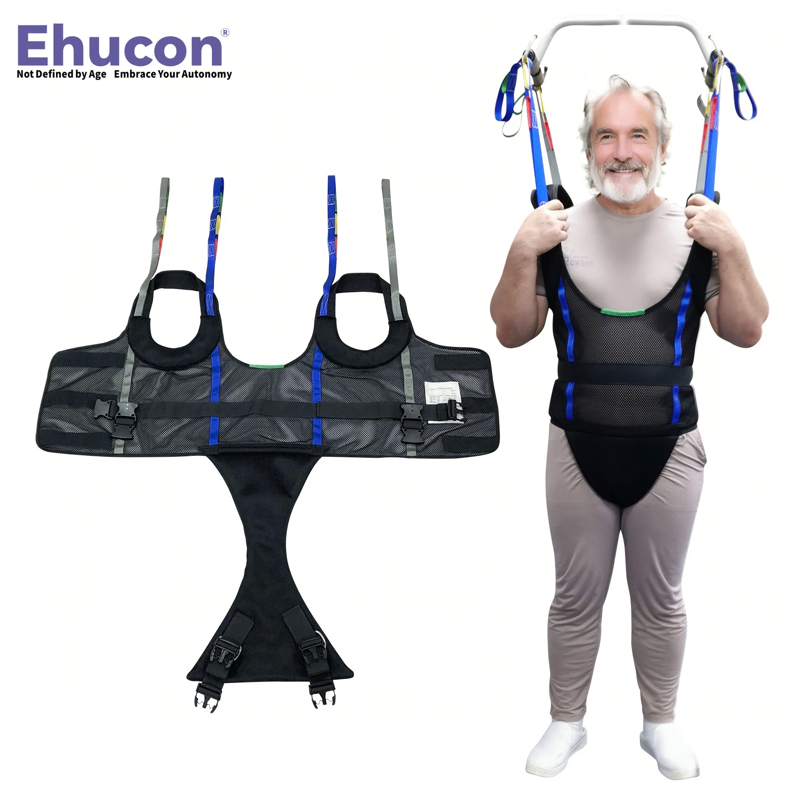 Ehucon Comfort Padded Patient Lift Walking Sling,Portable Hoyer ...