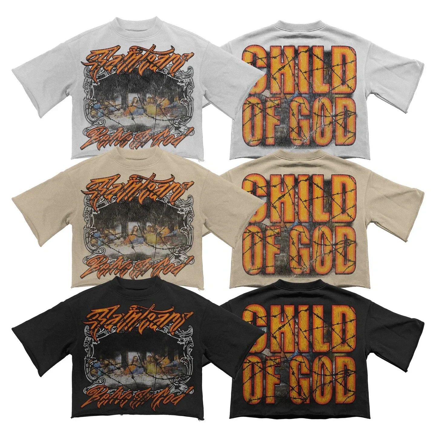 American-New-Y2K-Retro-Classic-Oversized-Pattern-T-shirt-Men-s-And ...