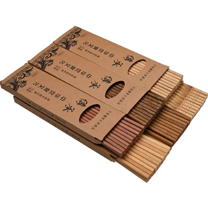 10-Pairs-Chopsticks-Reusable-Wooden-Bamboo-Chinese-Japanese-Chop-Stick ...