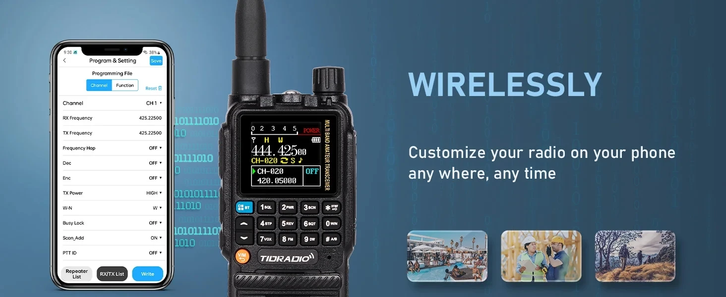 TIDRADIO H3 Radios Walkie Talkie Long Range Phone APP Wireless ...
