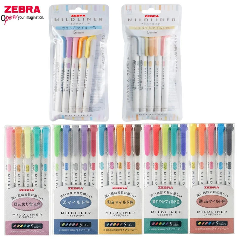 Zebra-rotuladores-MILDLINER-japoneses-de-doble-punta-resaltador-de ...