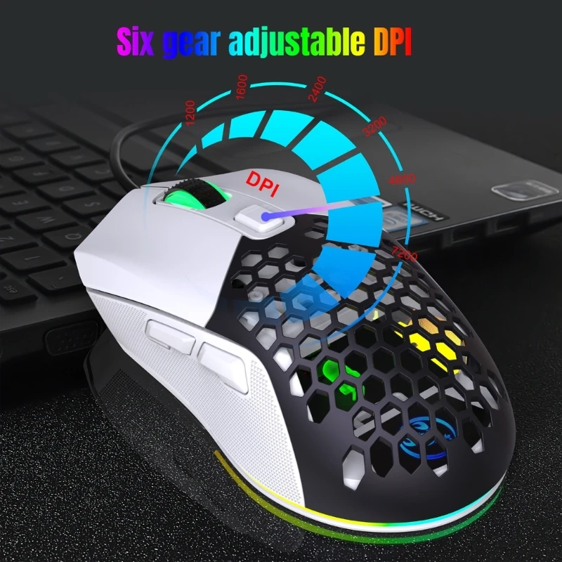 Wired-Lightweight-Gaming-Mouse-7200DPI-RGB-Backlit-Mice-with-7-Buttons ...