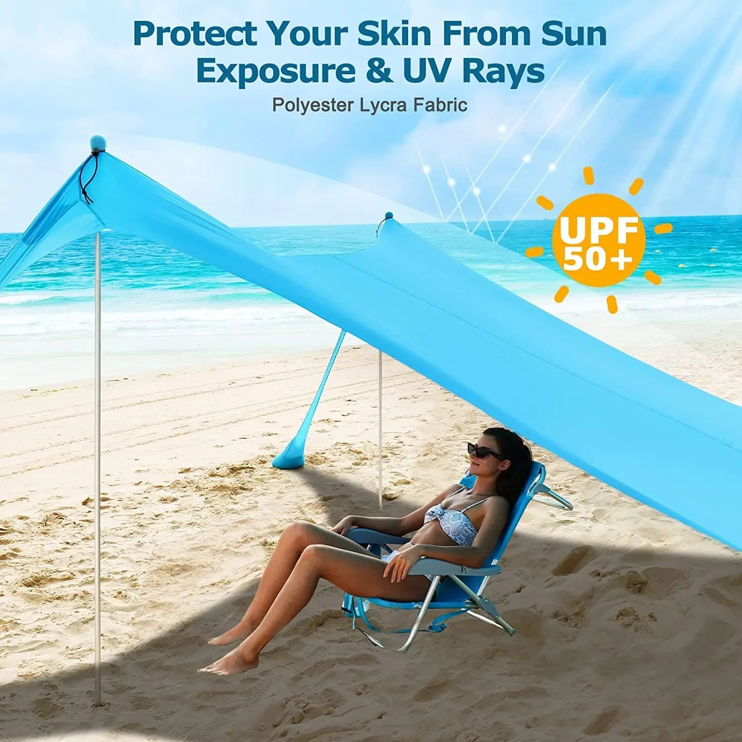 Two-Poles-Shades-Beach-Tent-Portable-Sun-Shade-Awning-UV-Protection ...