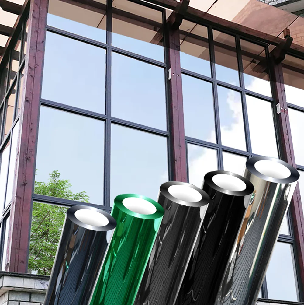 House-Window-Privacy-Film-Non-Adhesive-Vinyl-Mirror-Foil-Anti-Look-Heat ...