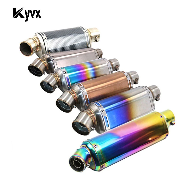 Universal Motorcycle Exhaust Muffler Titanium Color Scooter Motorbike ...